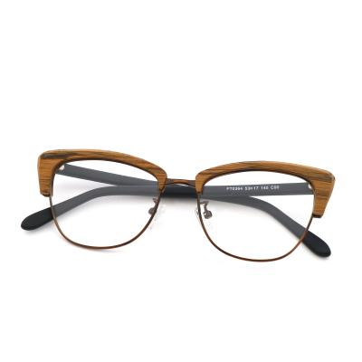 China Retro Handmade Wood Grain Acetate Optical Glasses Frame MR 0364 for sale