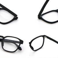 China Polygons Wood Grain Frame Eye Glasses Acetate Glasses Frame Unisex for sale