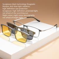China Business Glasses Titanium Clip On Square Aluminum Glasses Frame for sale