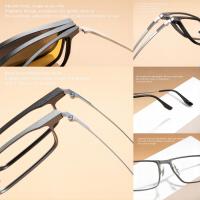 China Business Glasses Titanium Clip On Square Aluminum Glasses Frame for sale