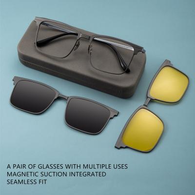 China Magnetic Pure Titanium Aluminum Glasses Fashion Portable Glasses for sale