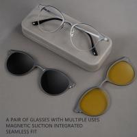 China Full Rim Frame Magnetic Pure Titanium Business Aluminum Clip On Glasses for sale