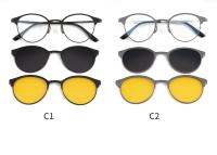 China Full Rim Frame Magnetic Pure Titanium Business Aluminum Clip On Glasses for sale