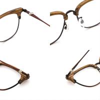 China Wood Grain Eyeglass Frames Imitation Wood Acetate Glasses MR 3317 for sale