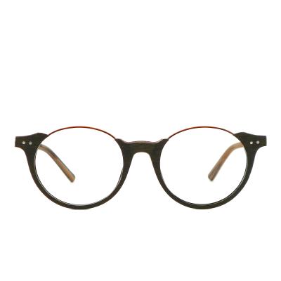 China Wood Grain Retro Optical Eyeglasses Handmade Acetate Glasses MR 5359 for sale