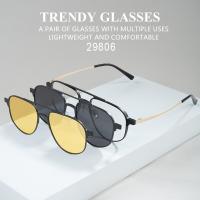 China Elliptical Pure Titanium Aluminum Glasses Clip On Glasses Business for sale