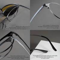 China Elliptical Pure Titanium Aluminum Glasses Clip On Glasses Business for sale