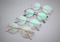 China Blue Lightweight Metal Frame Glasses Frames Stylish Minimalist Design 340 for sale