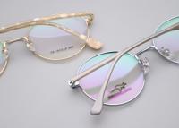 China Blue Lightweight Metal Frame Glasses Frames Stylish Minimalist Design 340 for sale