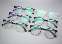 China Sophisticated Business Style Browline Glasses Full-rim Frame Metal Optical Chassis 3526 for sale