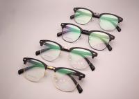 China Classic Browline Eyeglasses Customer Logo TR Metal Frame Glasses for sale