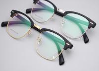 China Classic Browline Eyeglasses Customer Logo TR Metal Frame Glasses for sale