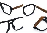 China Adjustable Polygons Wood Grain Glasses Acetate Material 8187 for sale
