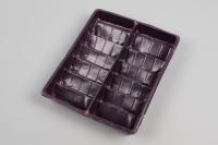 China Black Plastic Food Storage Boxes , Disposable Takeaway Containers With Lid for sale