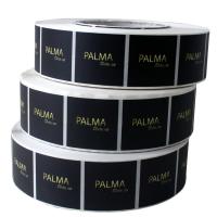 China Printing Logo Plastic Sticker Labels Black Color Matt / Foil Stamping Surface for sale