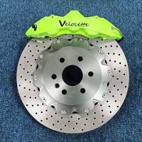China 355mm 380mm 405mm GT6 Calliper On Car With CVZ Center Adapters Drilled Brake Discs for sale