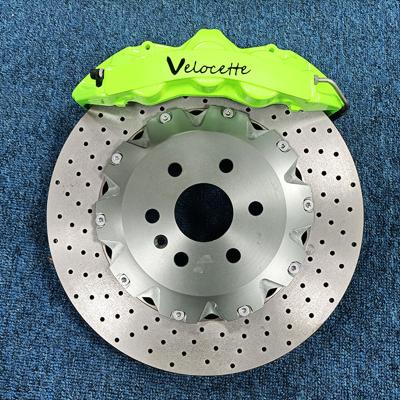 China 355mm 380mm 405mm GT6 Calliper On Car With CVZ Center Adapters Drilled Brake Discs for sale