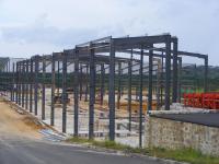 China Galvanized Steel Structure Warehouse Bolt / Weld Connect Prefab Steel Warehouse for sale