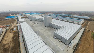 China Double Slope Wide Span Steel Structure Frame Prefabricated Warehouse for sale