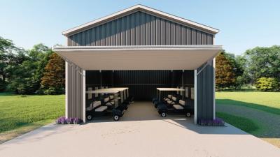 China China Custom Prefab Steel Structure Golf Car Garage Shed Shelter Steel Structure Garage for sale