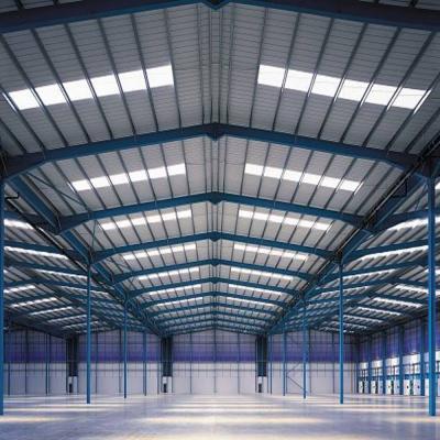 China Prefabricated Warehouse Steel Shed with Snow Load Capacity Up to 50 psf and Light Steel Q355 Q235 Main Frame for Customized Structural Design for sale