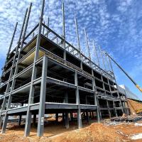 China 6 Storey Multi-Level Steel Structure Office Building with Q355B Hot Rolled H Section Frame for sale
