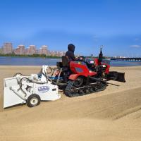 China HANDSOMER 1200 Ride-On Beach Cleaner | 60HP Tractor Hydraulic Rotary Sand Sifting Machine for sale