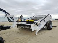China HANDSOMER 1600 Tractor Towable Beach Cleaner | 1.6m Hydraulic Vibration Sand Sifter for sale