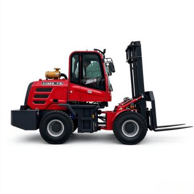 China BOCHA 35‑A 3.5T Articulated Diesel Rough Terrain Forklift, 3500kg Load Capacity, 3m Lifting Height, China Stage IV Quanchai Engine for sale