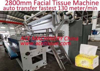 China Fully Automatic Facial Tissue Machine with V Fold Interfolded Auto Transfer Embossing System for sale