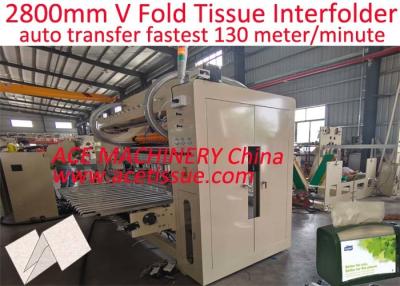 China Full Auomatic V Fold Box Drawing Facial Tissue Machine 1200sheet/min 10lanes for sale