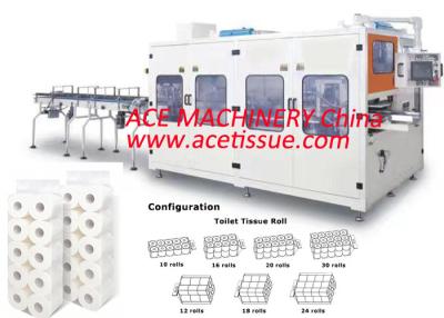 China Touch Screen Controlled Toilet Tissue Packing Machine for Multiple Roll Paper Packaging for sale