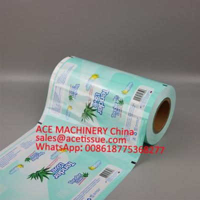 China Facial Tissue Paper Plastic Printed Laminated Packaging Film Roll High Absorbency And 40 Microns Thickness Customizable Film Roll Widths for sale
