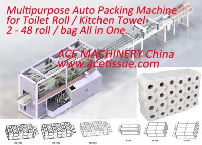 China Multi Kitchen Towel Toilet Paper Packing Machine Compatible With Various Roll Sizes And Packing Formats for sale