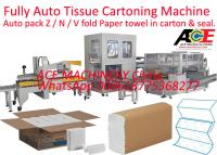 China Custom Carton Size Supported Paper Towel Cartoning Machine Automatic Tissue Paper Wrapper for Hand Towel Packaging Solutions for sale
