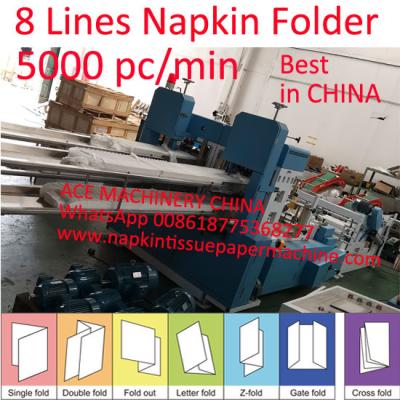 China Italy Design Heavy Duty 4 Folds Paper Napkin Machine With 4 Lanes 5000 Sheet/Min for sale