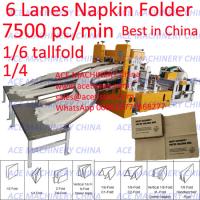China 6 Lanes Automatic Tissue Paper Napkin Making Machine Price 7000 Sheet/Min for sale