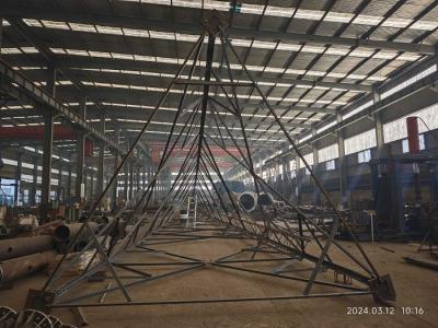 China Galvanized Triangular Antenna Tower 3 Legged Angular Tower HDG Surface 100000 Tons Capacity for sale