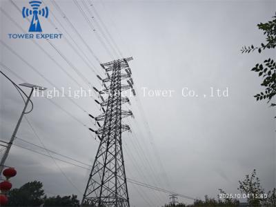 China 4 Legs Lattice Angle Steel Transmission Line Tower HDG or Painting 0-300m for sale