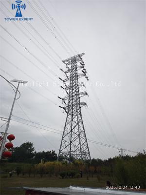China 4 Legs Lattice Steel Tower Overhead Line Electric Power Transmission Angle Steel Tower 50KPa for sale
