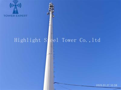 China Galvanized Steel Monopole Tower ANSI TIA222G H Standard 50 Year Return Period for sale