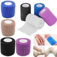 China 25mm 50mm First Aid Self Adhesive Sports Tape Wrist Ankle Colored Self Adhesive Bandage Roll for sale