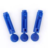 China Disposable Blue Plastic Twist Handle Tiny Touch 28 Gauge Blood Lancet Rapid Test Kits for sale