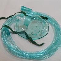 China Respiratory Portable Oxygen Mask Green Disposable Oxygen Mask 2.1m Tube for sale