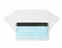 China 17.5x9.5cm White / Blue Face Mask With Shield With Ear Loops Anti-Fog Shield And Ties for sale