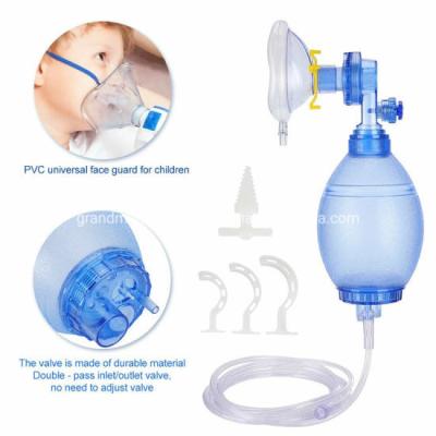 China Adult Manual Resuscitator 1500ml PVC Ambu Bag+Oxygen Tube for sale