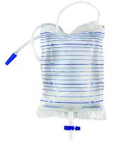 China Disposable Medical 1000ml Adult Urine Collection Bag With T Valve for sale