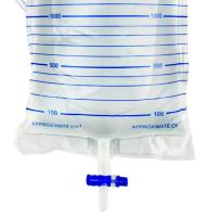 China Disposable Medical 1000ml Adult Urine Collection Bag With T Valve for sale