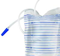 China Disposable Medical 1000ml Adult Urine Collection Bag With T Valve for sale