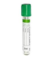 China 100Ppcs/box 5ml Heparin Tube Serum Blood Collection Tube Green Cap Grass / PET Material for sale